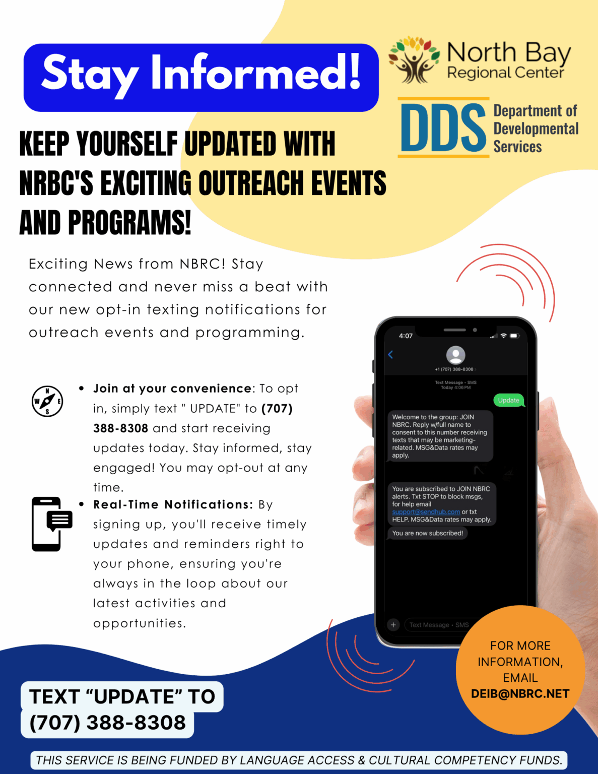 NBRC Texting Updates - North Bay Regional Center