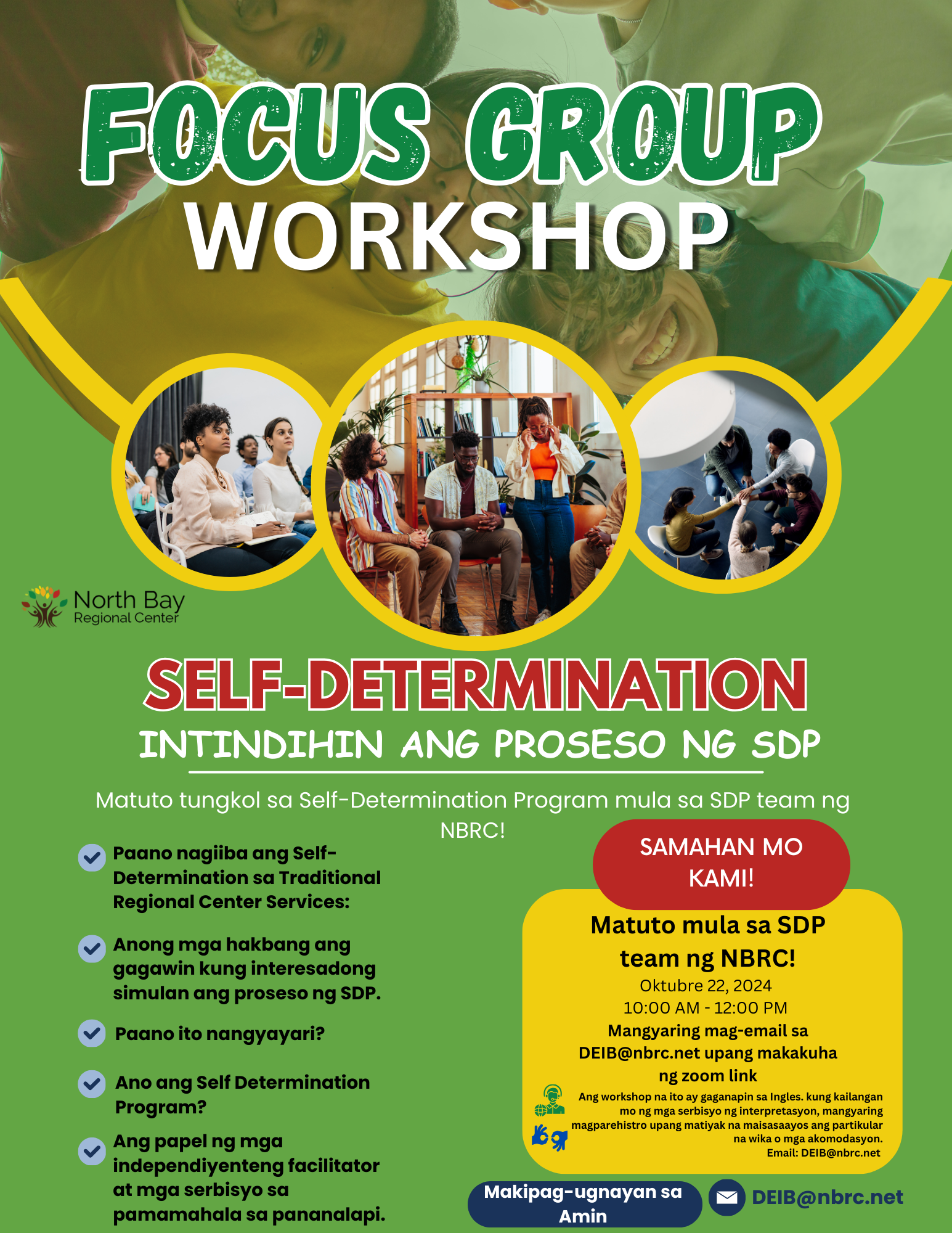 Focus Group Workshop Self Determination 101 North Bay Regional Center